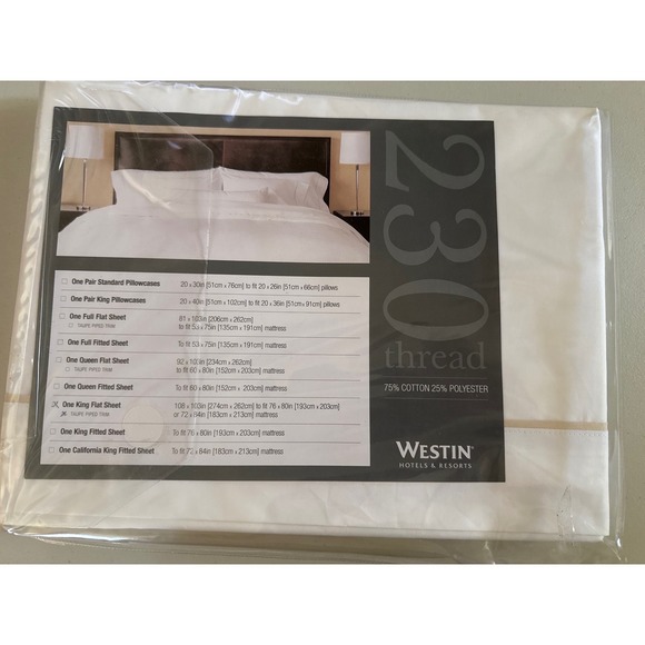Westin | Bedding | Westin Hotels Resorts King Flat Sheet 23 Thread ...